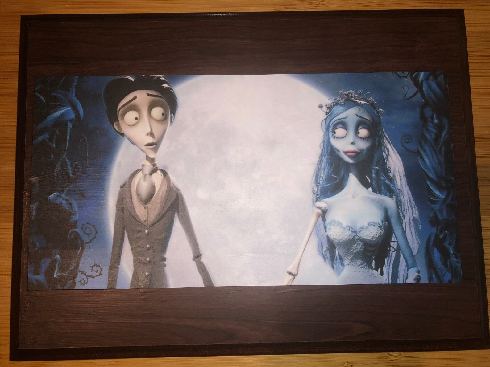 Wood wall decor corpse bride picture. 9 by 12 | Etsy