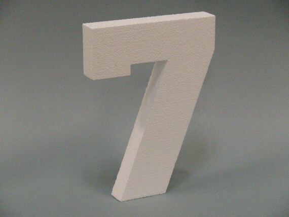Large Number Seven 7 Cutout Styrofoam EPS Raw Foam | Etsy