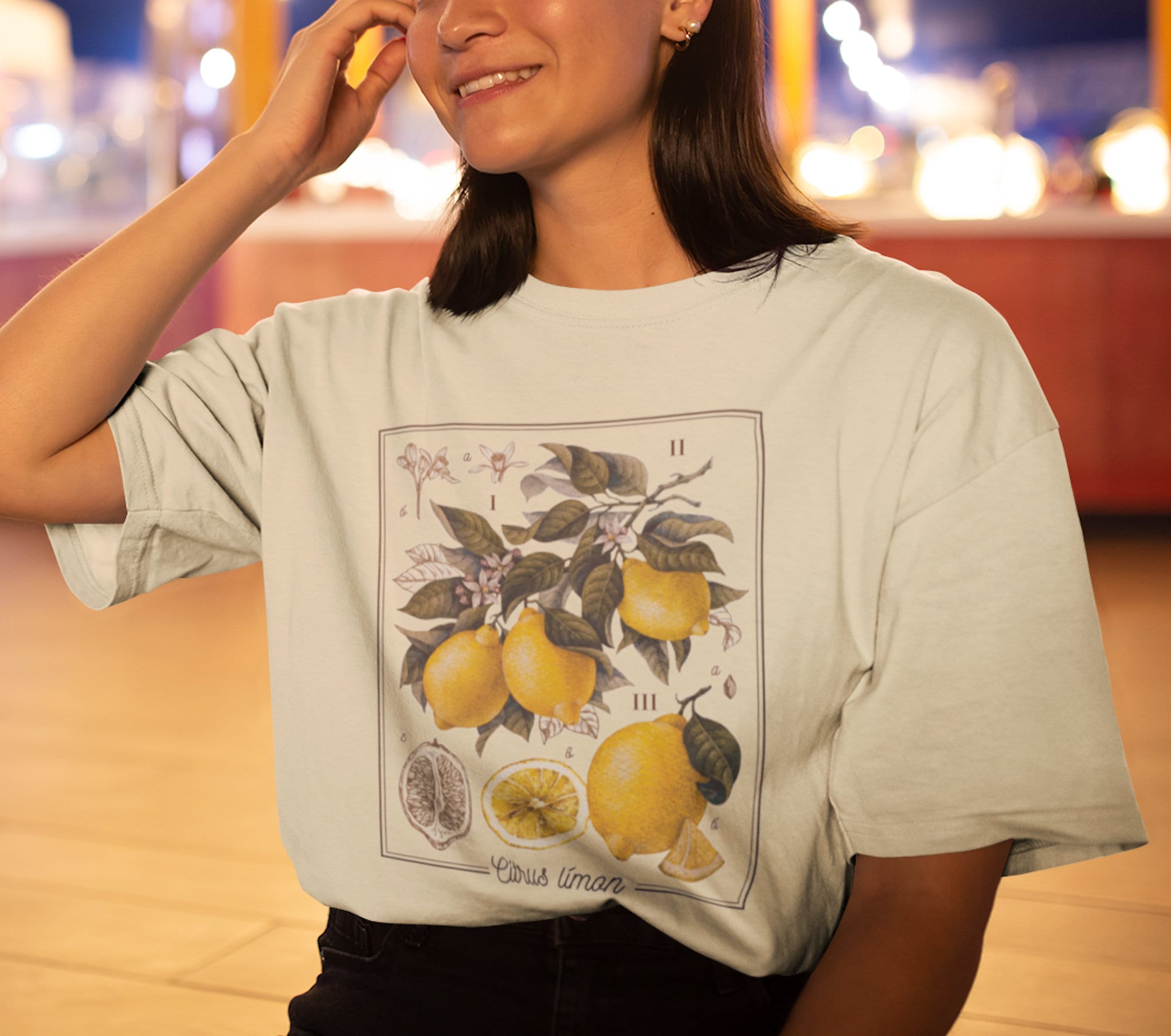 Lemon Shirt Botanical Shirt Cottagecore Clothing Lemon Print - Etsy