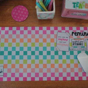 Reminders Desk Pad, Large Mousepad, Colorful Workspace Mat - Etsy