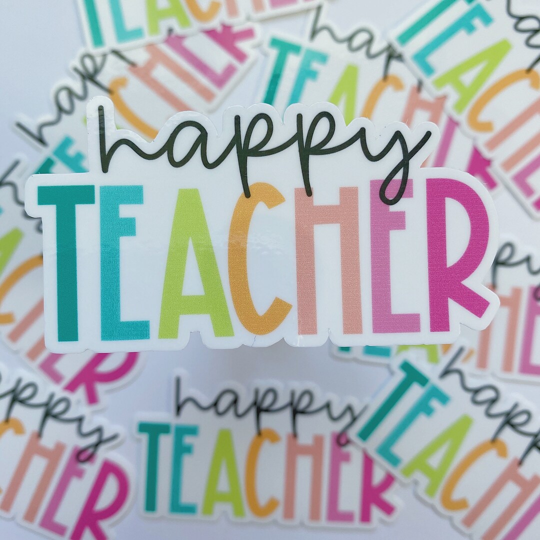 Happy Teacher Sticker - Etsy
