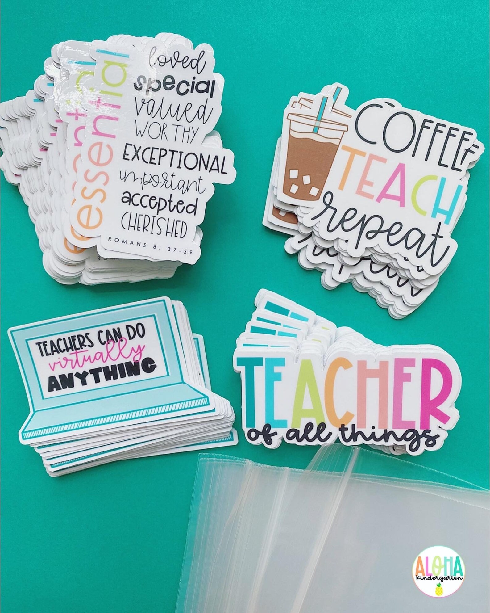 Coffee Teach Repeat Sticker - Etsy