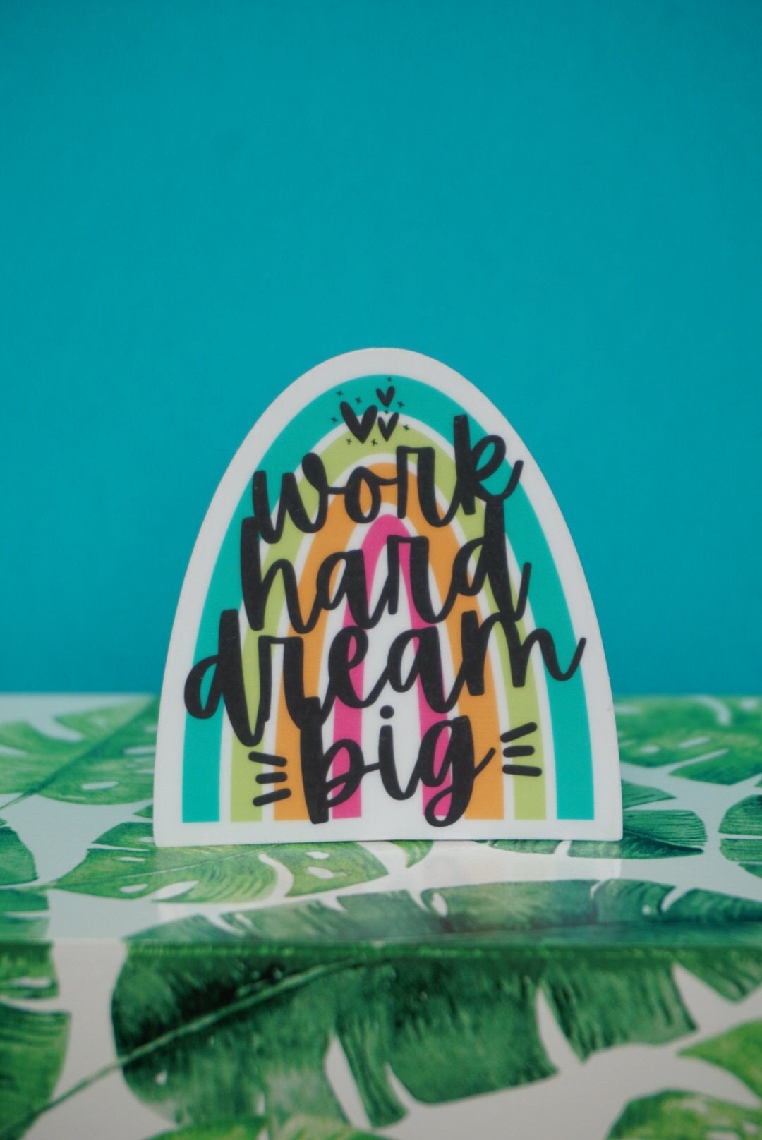 Work Hard + Dream Big Sticker - Etsy