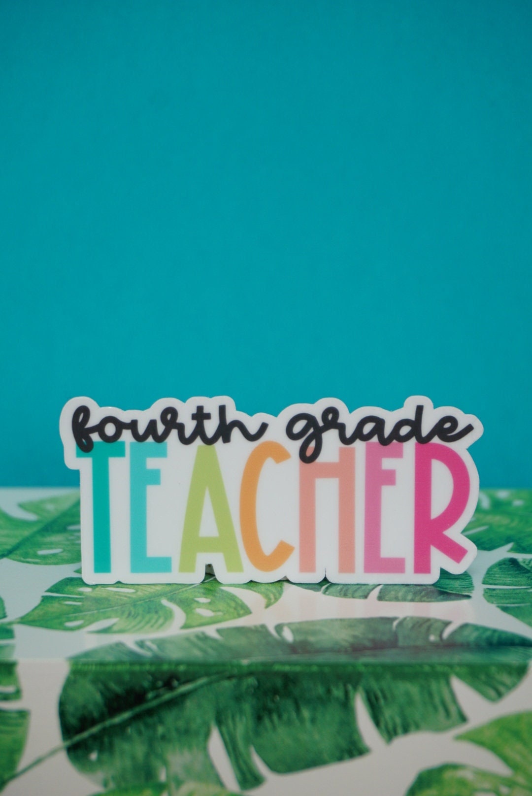 Fourth Grade Teacher Sticker - Etsy