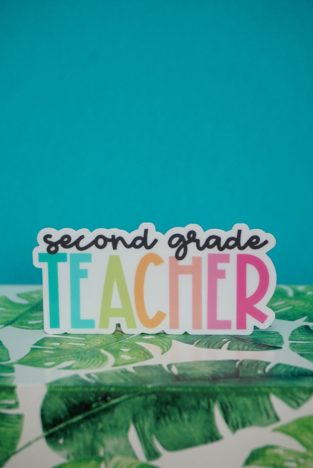 Second Grade Teacher Sticker - Etsy