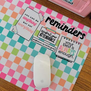 Reminders Desk Pad, Large Mouse Pad, Office Workspace, Desk Mat ...