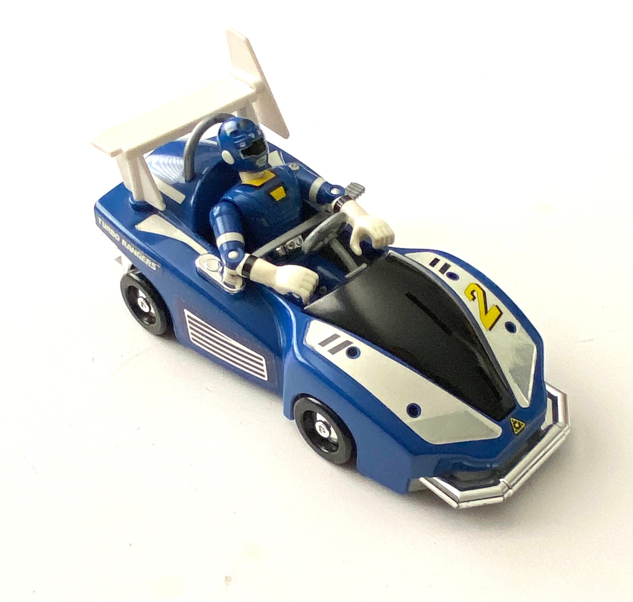 Vintage Retro Blue POWER RANGER Turbo Rangers Toy Action Figure Car ...