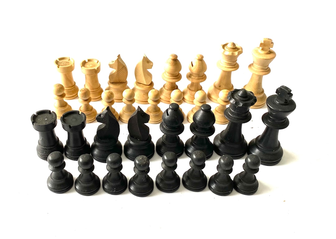 Vintage Retro Wooden CHESS Set Game K&C - Etsy