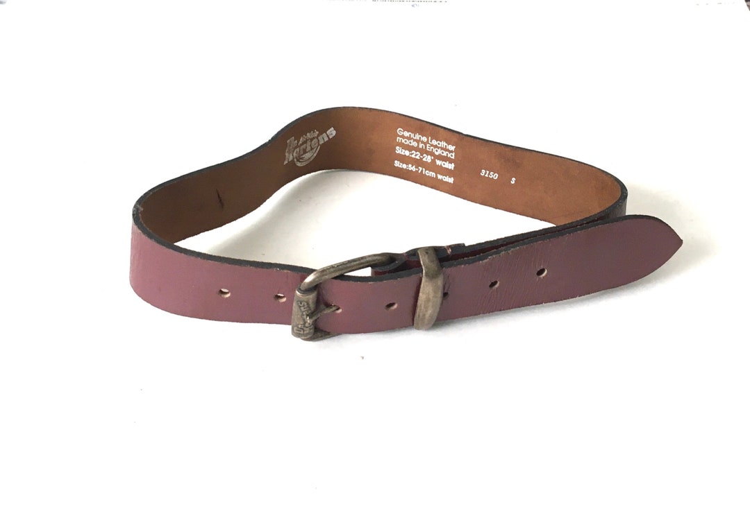 Mens Womens Vintage Retro 90s DR MARTENS Chunky Leather Oxblood Belt S ...