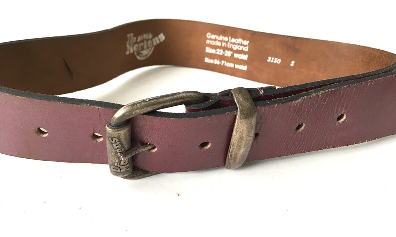 Mens Womens Vintage Retro 90s DR MARTENS Chunky Leather Oxblood Belt S ...