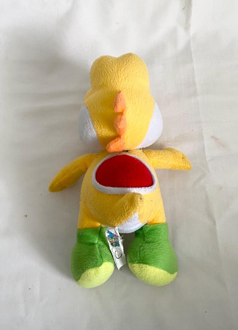 Vintage Yellow YOSHI Plush Toy Teddy Bear Nintendo Mario PMS 10” Tall ...