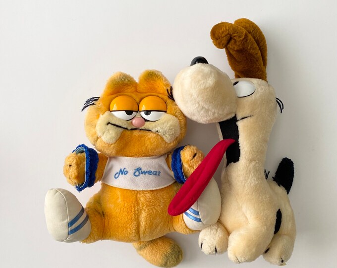 Vintage Retro GARFIELD and ODIE Dog 80’s 11” Tall Toy Teddy Bear Figure ...