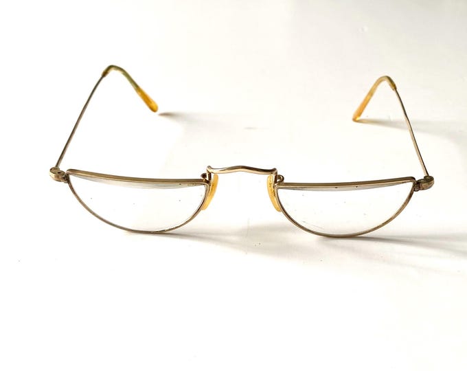 Mens Vintage Antique Gold Filled ALGHA Half-moon Spectacles Glasses - Etsy