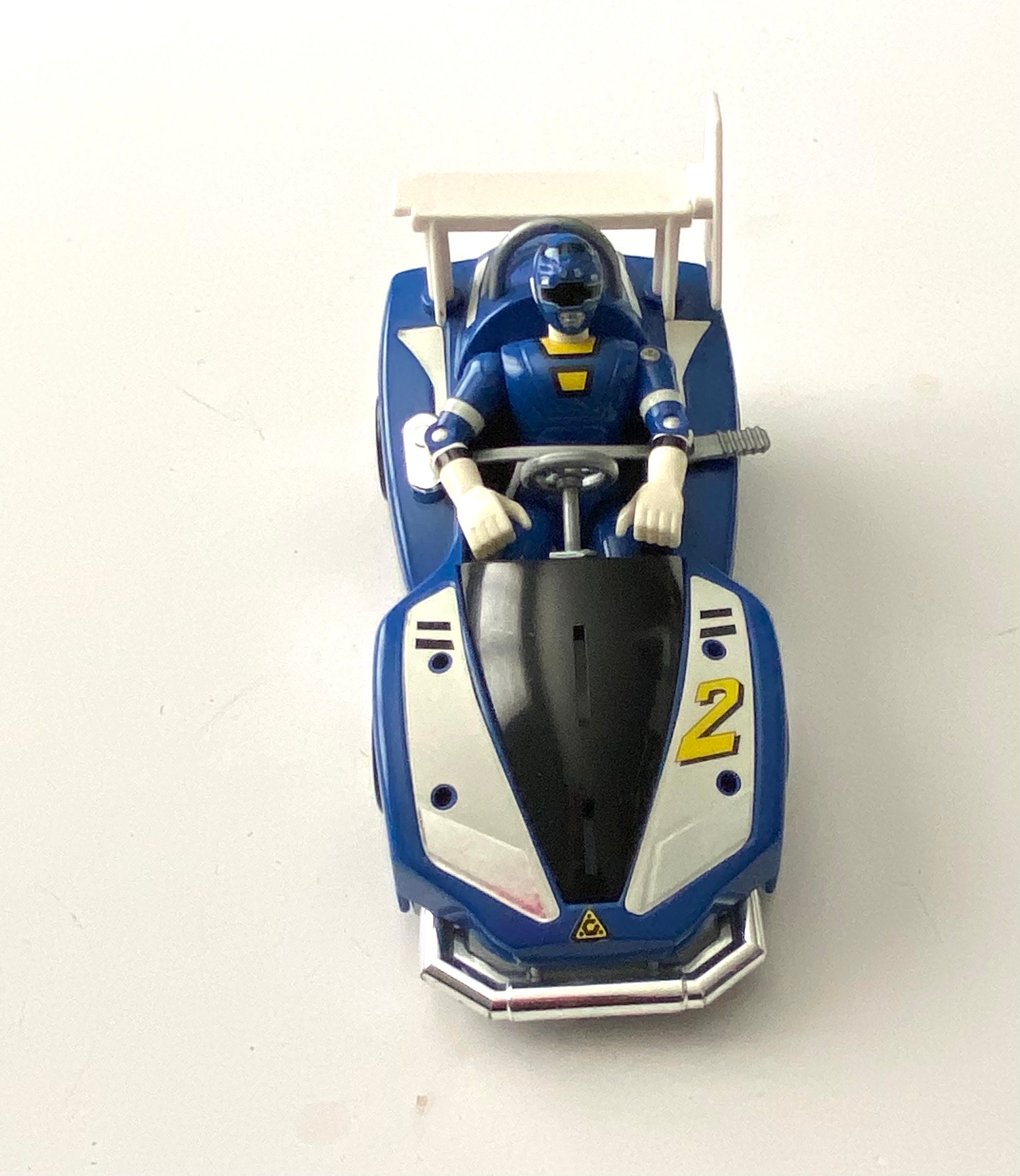 Vintage Retro Blue POWER RANGER Turbo Rangers Toy Action Figure Car ...