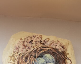 Hand Painted and Decoupaged Rock With a Bee and Honeycombs - Etsy