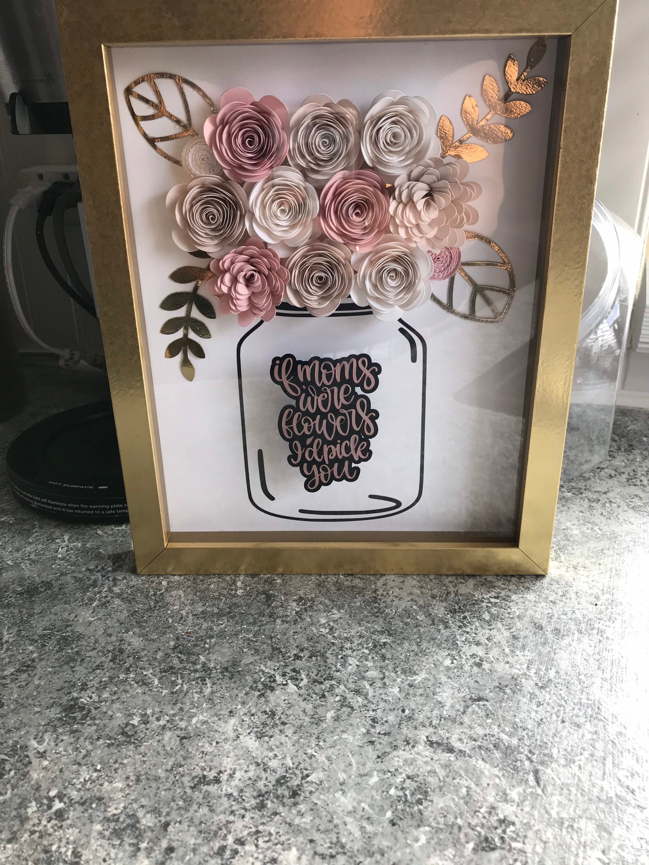 Mason Jar Rolled Flowers Shadowbox - Etsy