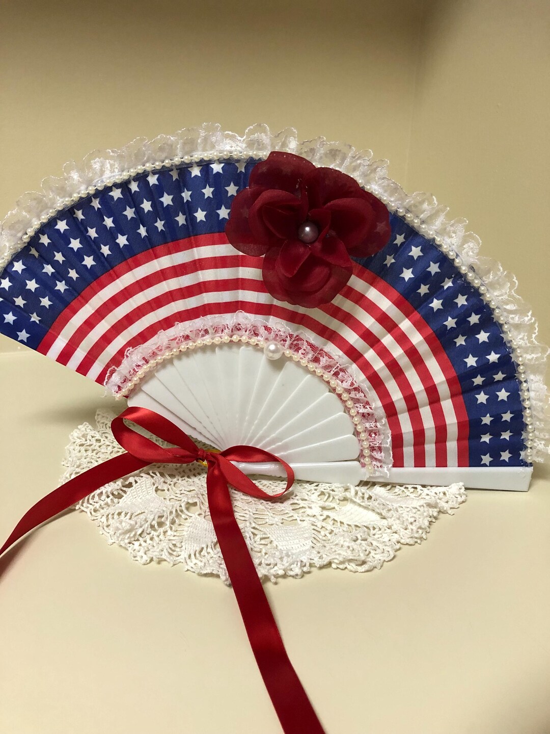 Vintage American Flag Fan, Vintage Hand Fan, Vintage Patriotic Fan ...