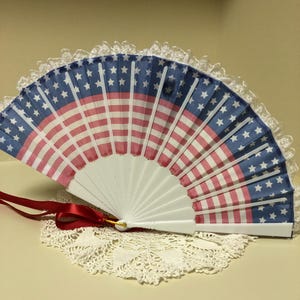 Vintage American Flag Fan, Vintage Hand Fan, Vintage Patriotic Fan ...