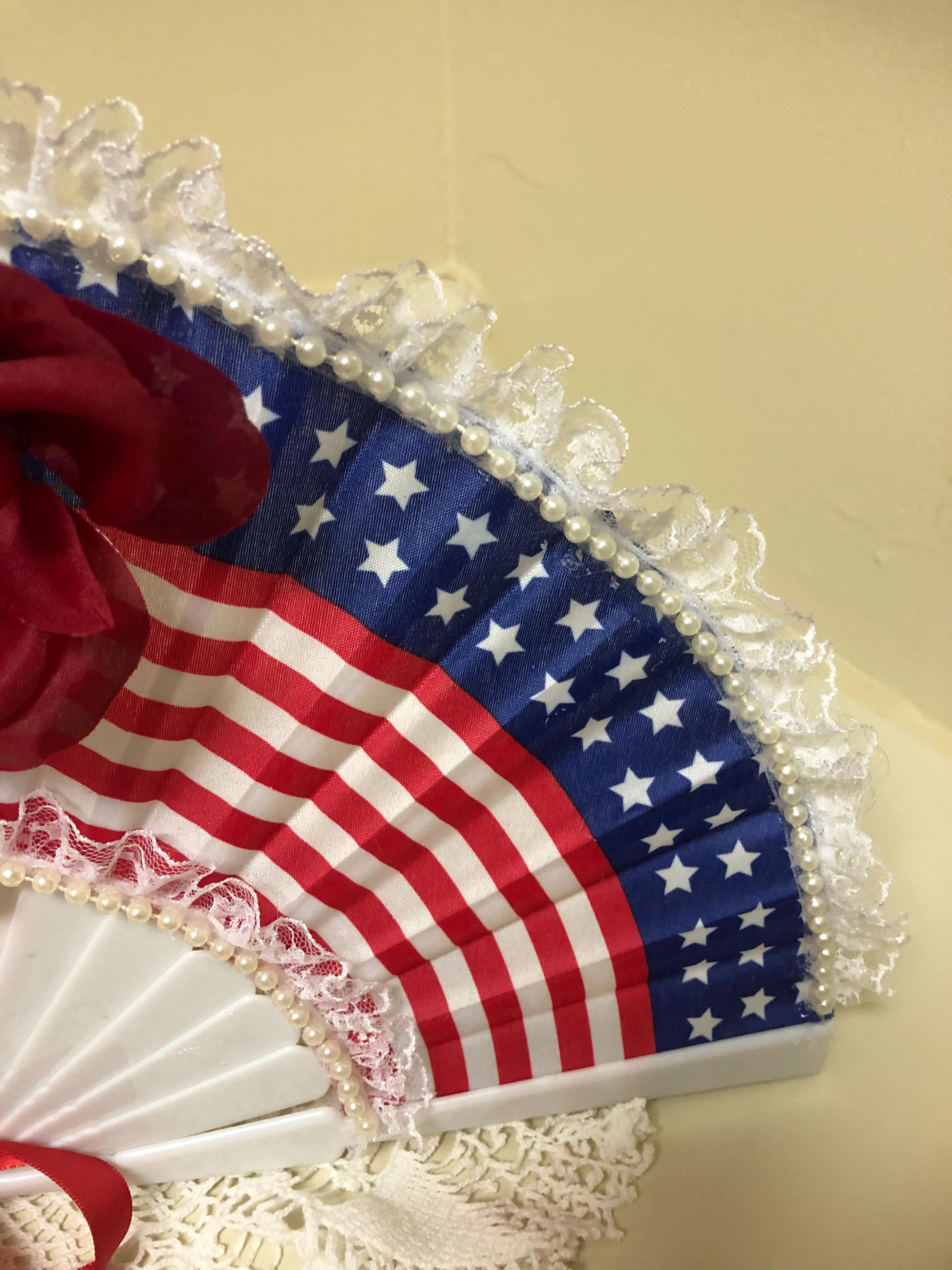 Vintage American Flag Fan, Vintage Hand Fan, Vintage Patriotic Fan ...