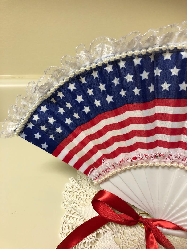 Vintage American Flag Fan, Vintage Hand Fan, Vintage Patriotic Fan ...