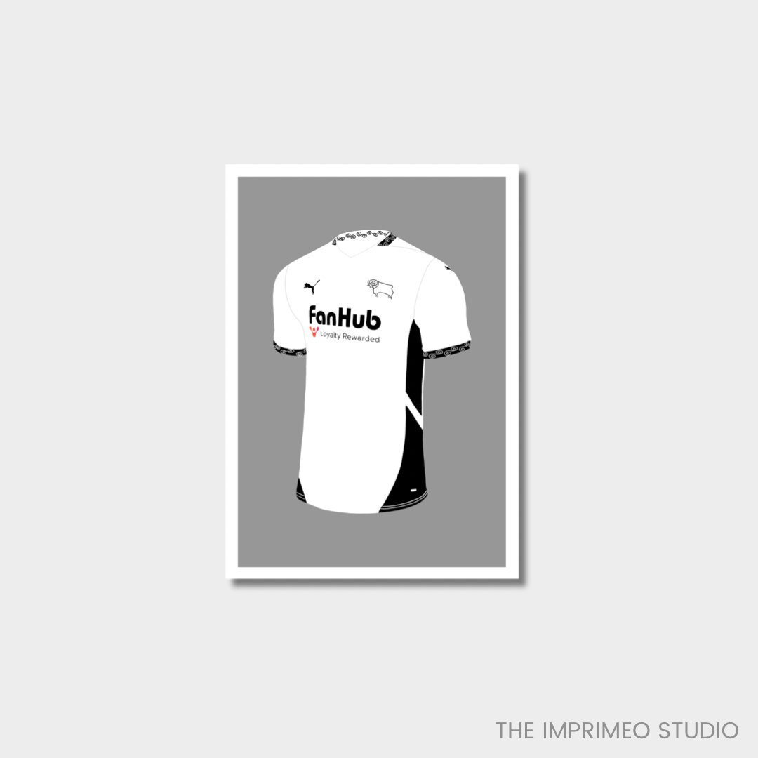 Derby County Home Kit 24/25 Shirt A4 Print - Etsy