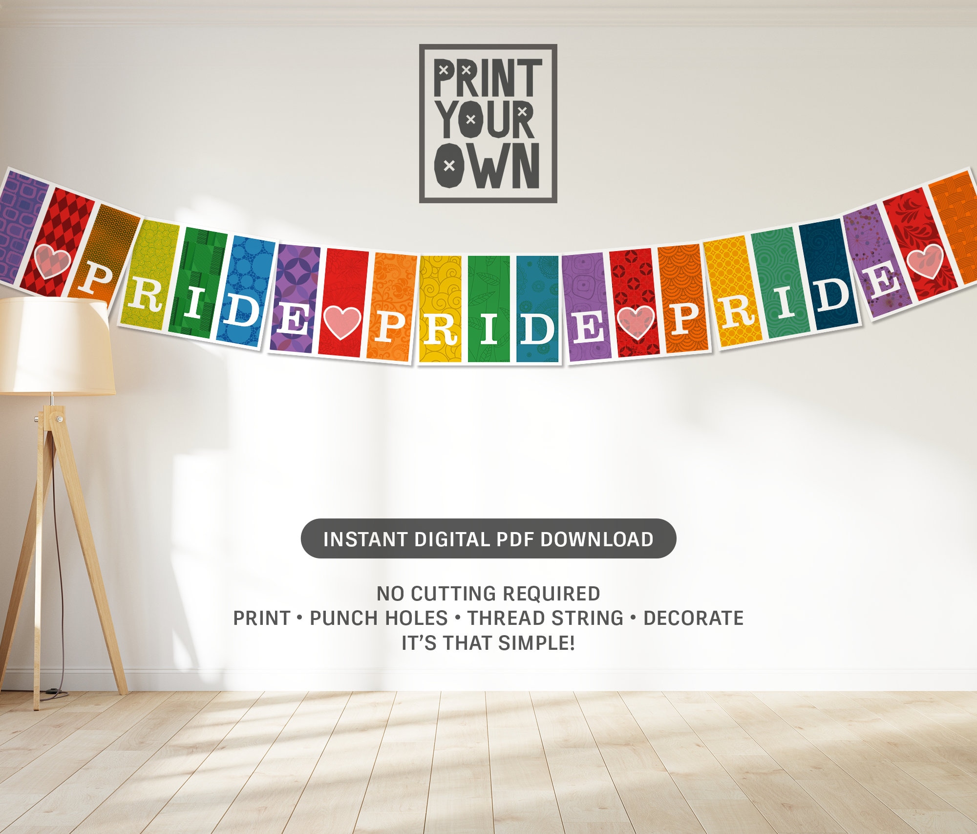 LGBTQ Pride * Rainbow Printable Banner/bunting * Instant Download - Etsy