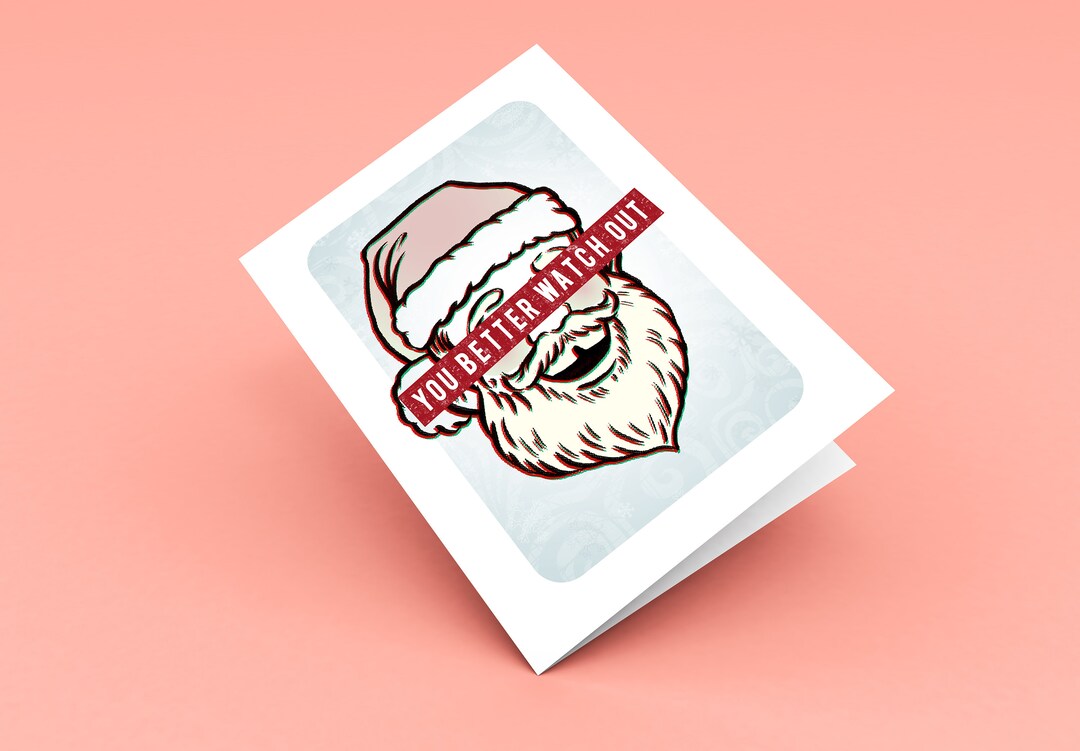 Buy Holiday Christmas Card Santa you Better Watch Out Greeting Card ...