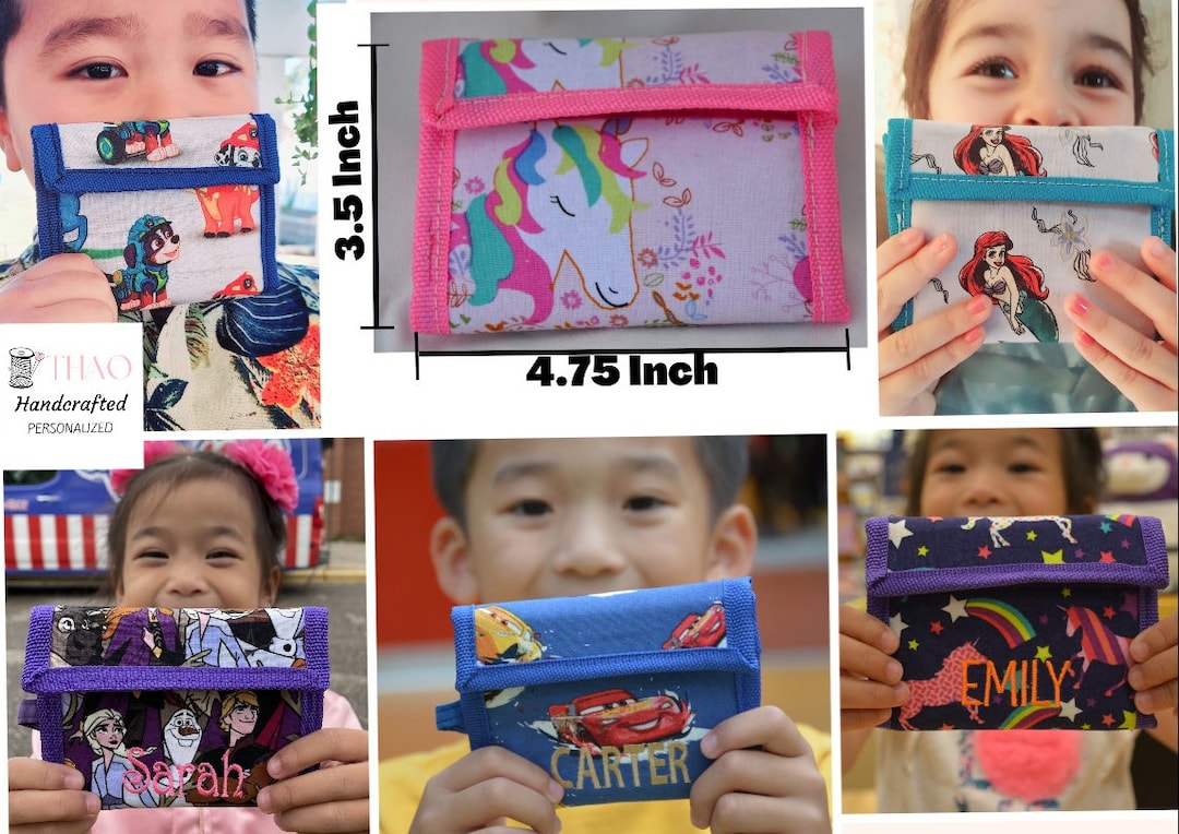 Kids Wallet, Personalized Kids Wallet, Kids First Wallet, Boys Wallet With Coin Pocket, Bifold ...