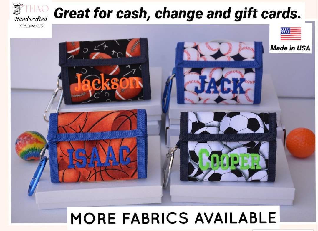 Sports Wallet, Personalized Kids Wallet, Kids First Wallet, Kids ...