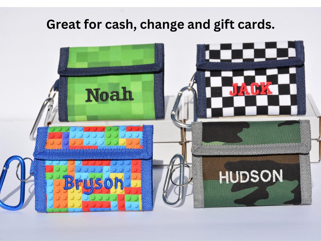 Boys Wallet, Personalized Kids Wallet, Boys First Wallet, Boys Wallet W ...