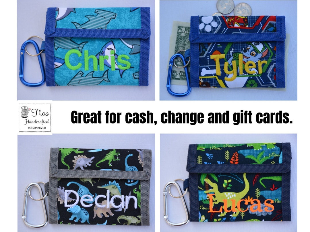 Boys Wallet, Personalized Kids Wallet, Boys First Wallet, Boys Wallet W ...