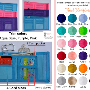 Personalized Girls Wallet, Girls First Wallet, Girls Wallet With Coin ...