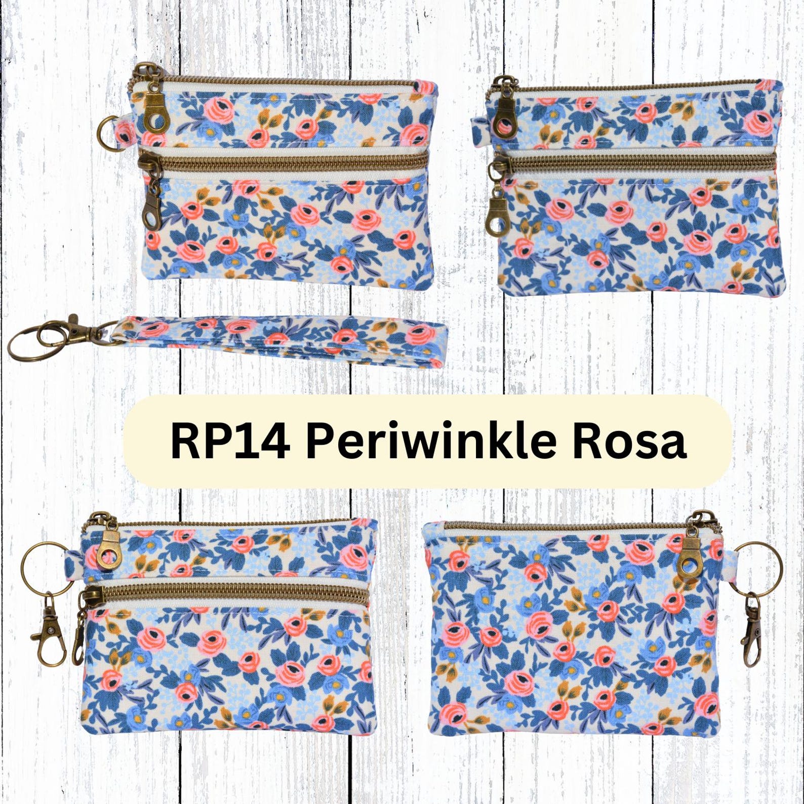 Small Double Zipper Pouch With Wristlet Add-on,rifle Paper Co Zipper ...