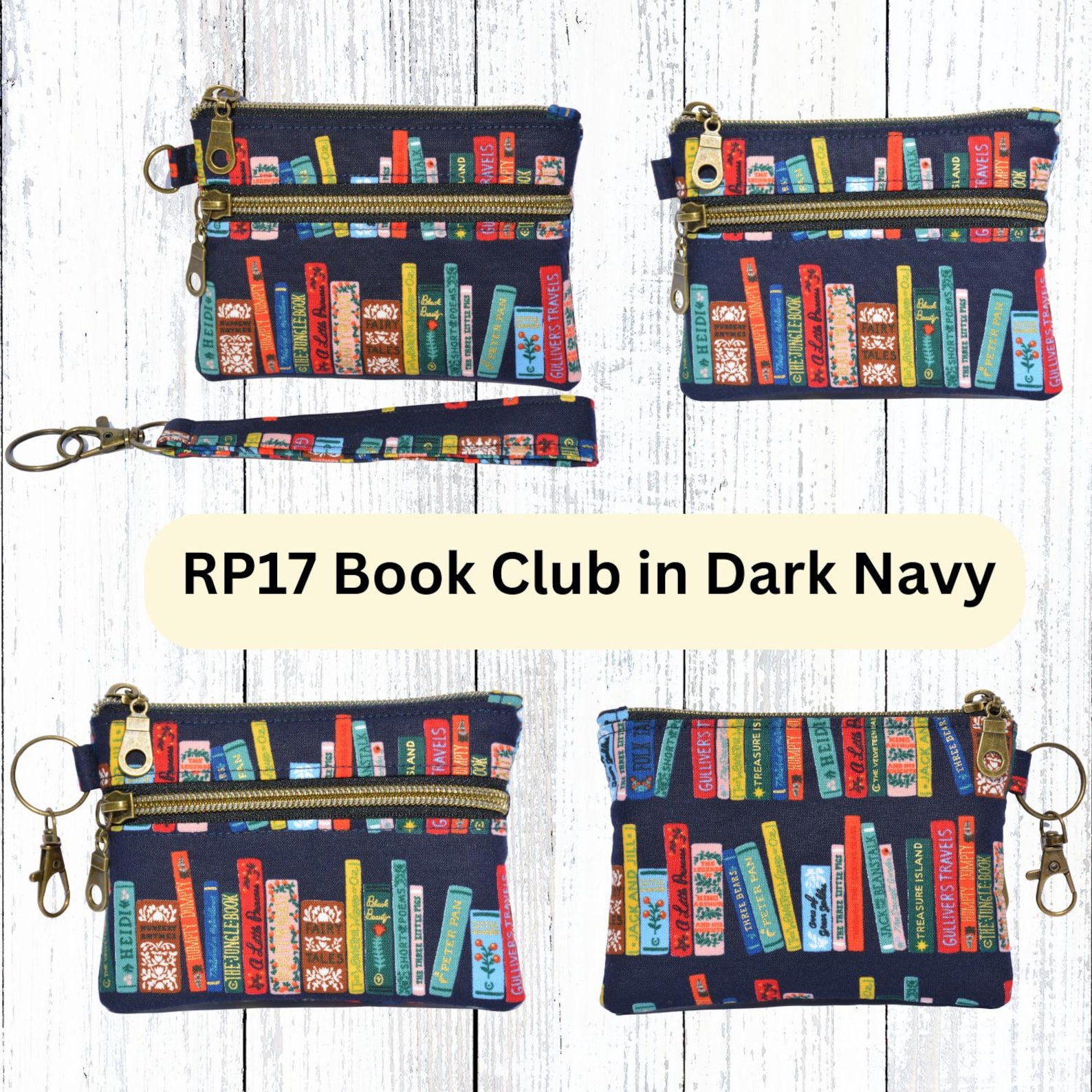 Small Double Zipper Pouch With Wristlet Add-on,rifle Paper Co Zipper ...