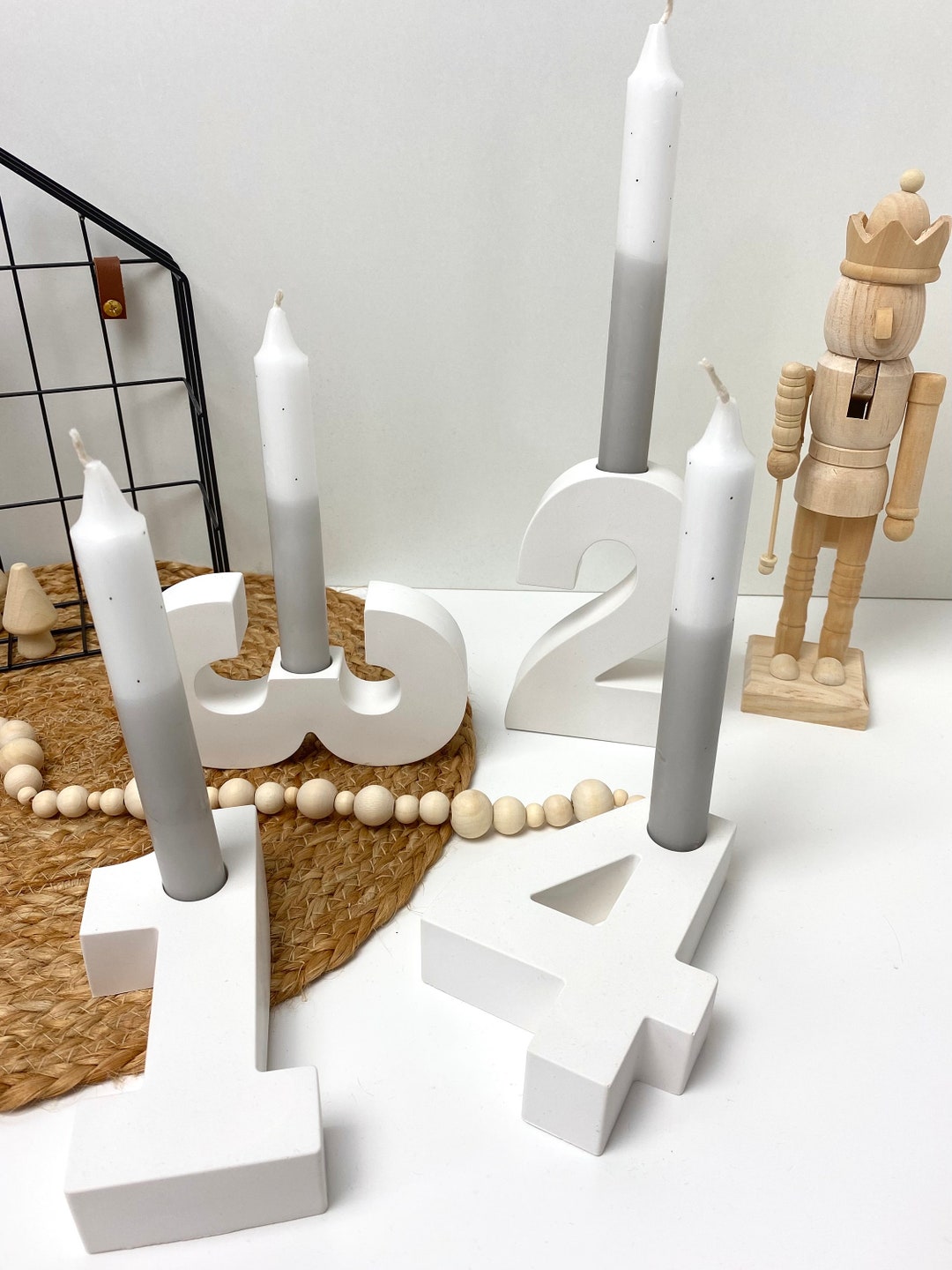 Advent Numbers, Birthday Numbers, Advent Wreath, Candle Holder - Etsy
