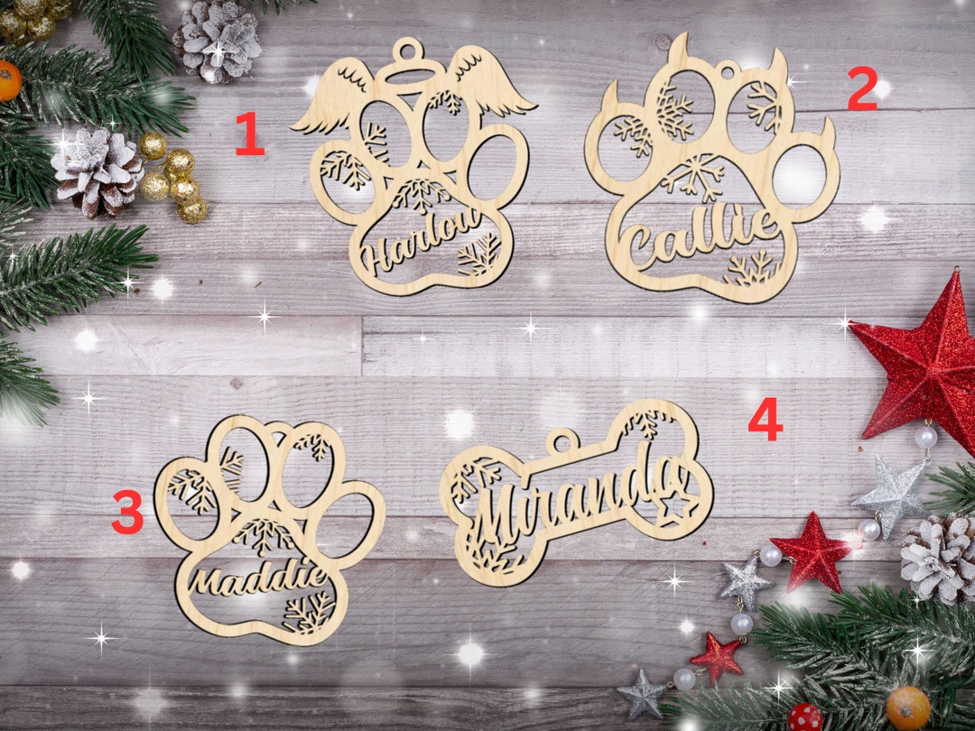 Personalized Laser Cut Pet Memorial Ornament - Custom Engraved Tree ...
