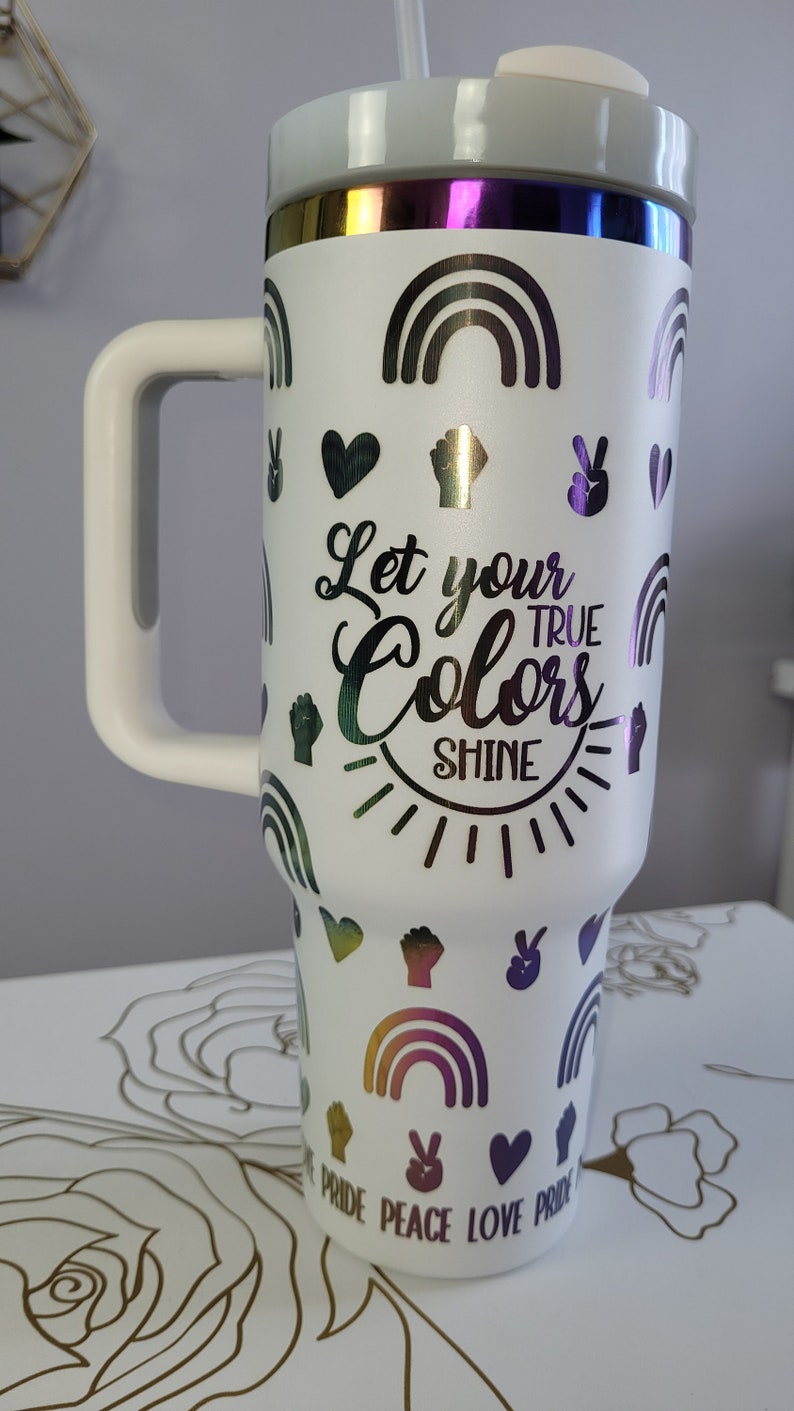 Rainbow Laser Engraving Tumbler Blank, 40oz Stainless Steel Insulated ...