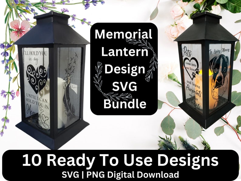 Memorial Lantern Design SVG Bundle - Etsy