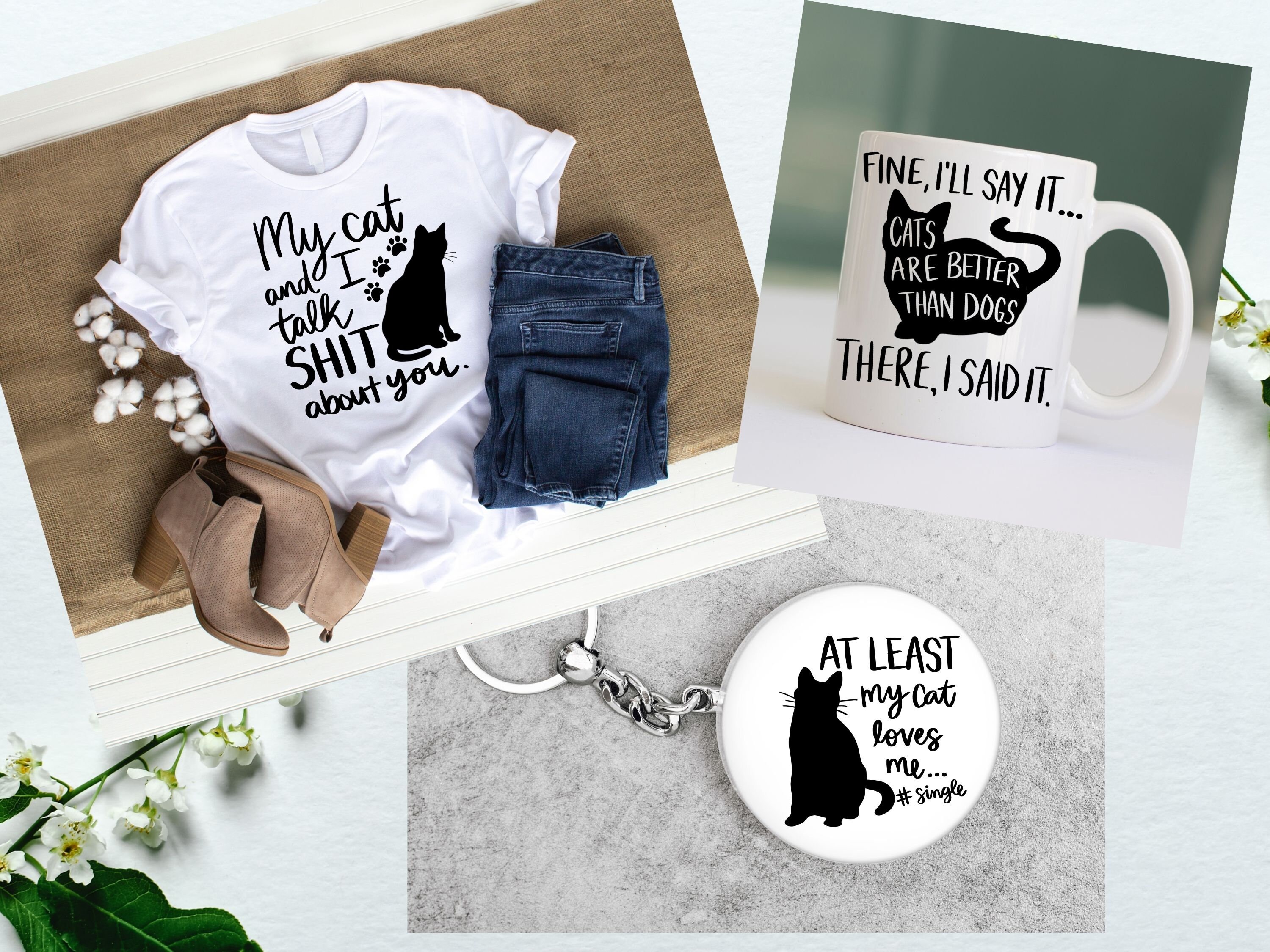 Hilarious Funny Cat Design Bundle - 15 Design Bundle Cat SVG Kitten SVG ...