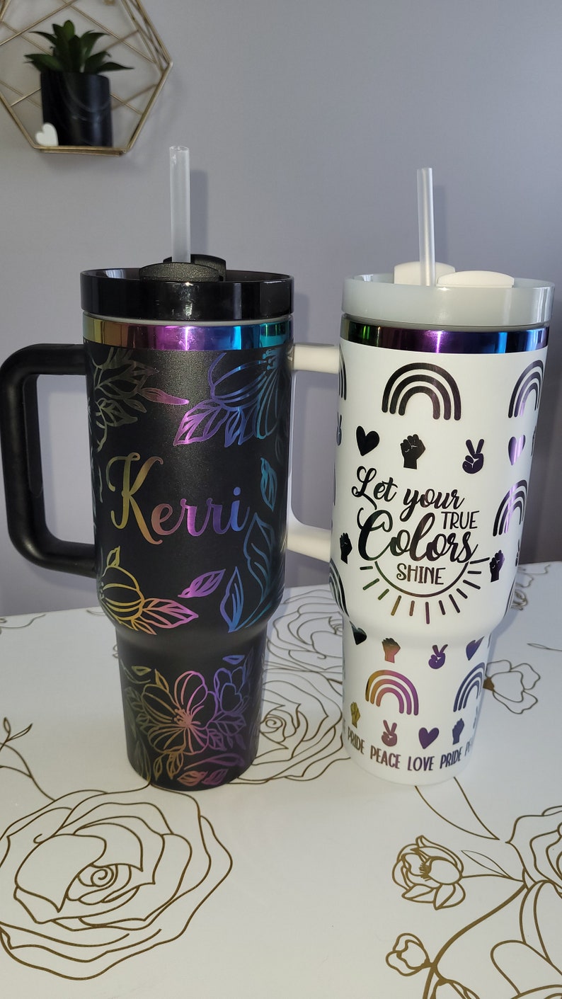 Rainbow Laser Engraving Tumbler Blank, 40oz Stainless Steel Insulated ...