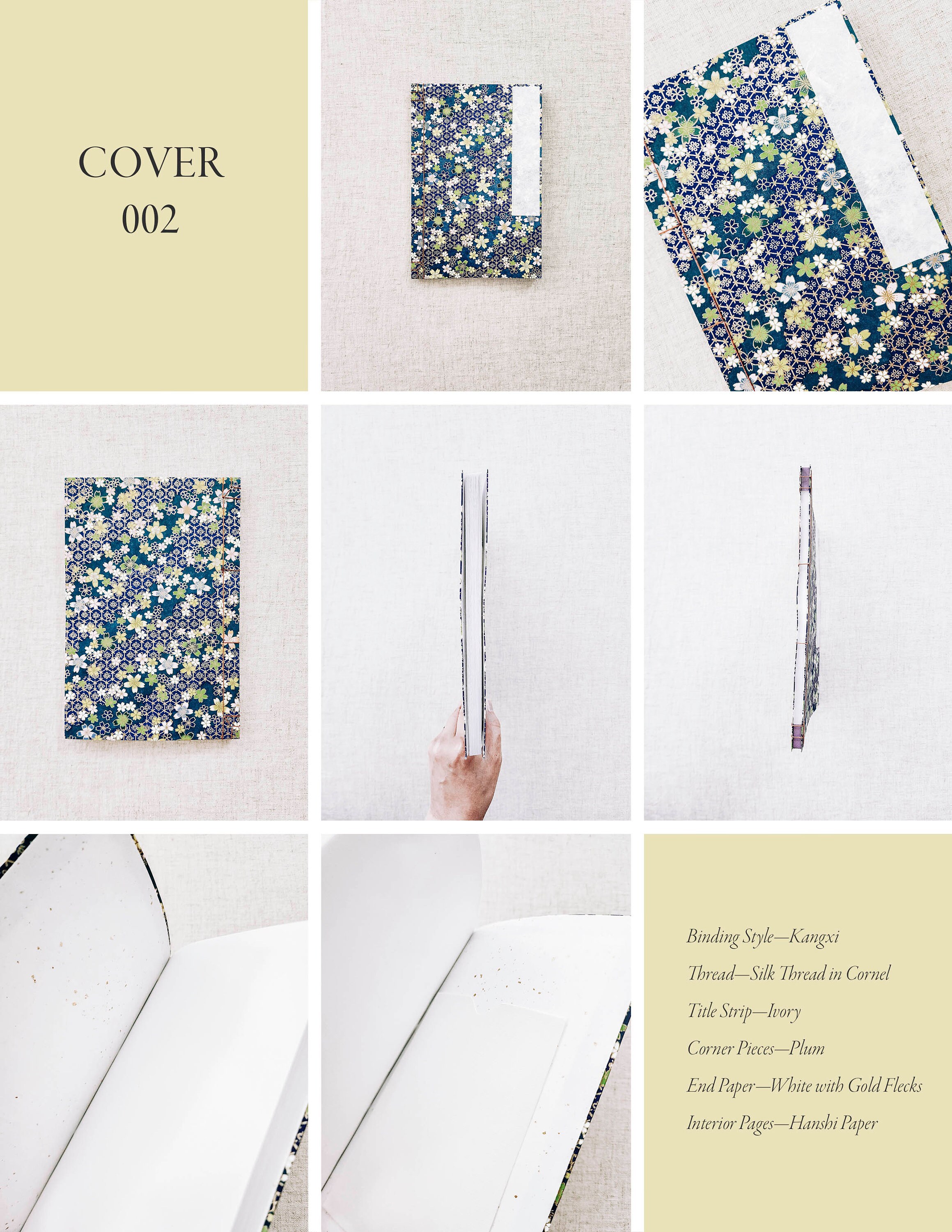 Handmade Japanese Inspired Bookbinding Journal Notebook. 6"x9", Unlined ...