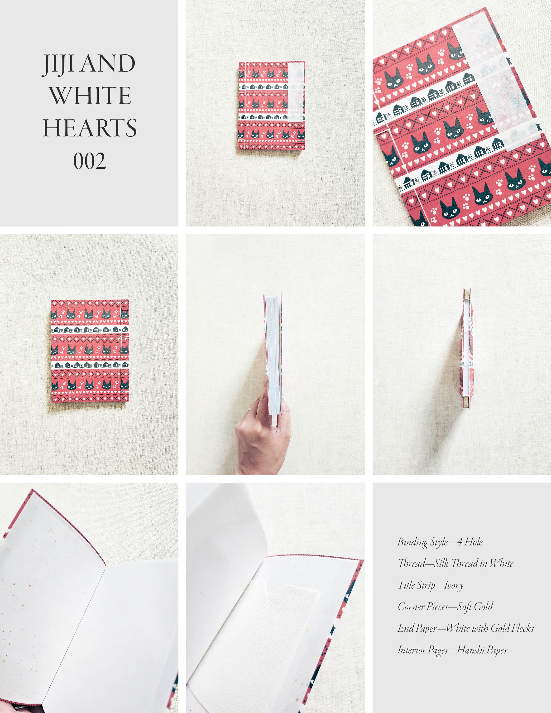 Handmade Japanese Inspired Bookbinding Journal Notebook. 4.25”x5.5 ...