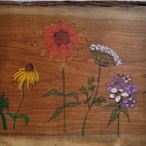 Wildflowers Pyrography Art (9"x12") - Etsy