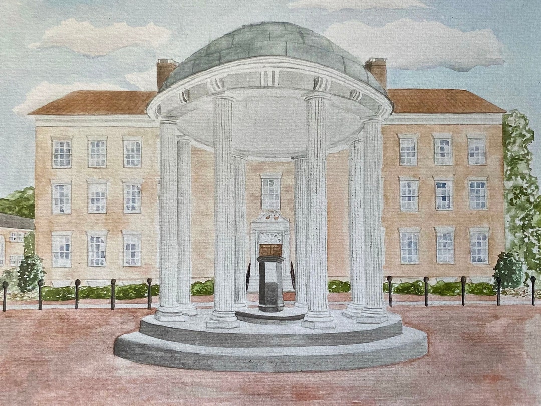 UNC Old Well Print of Watercolor Painting - Etsy