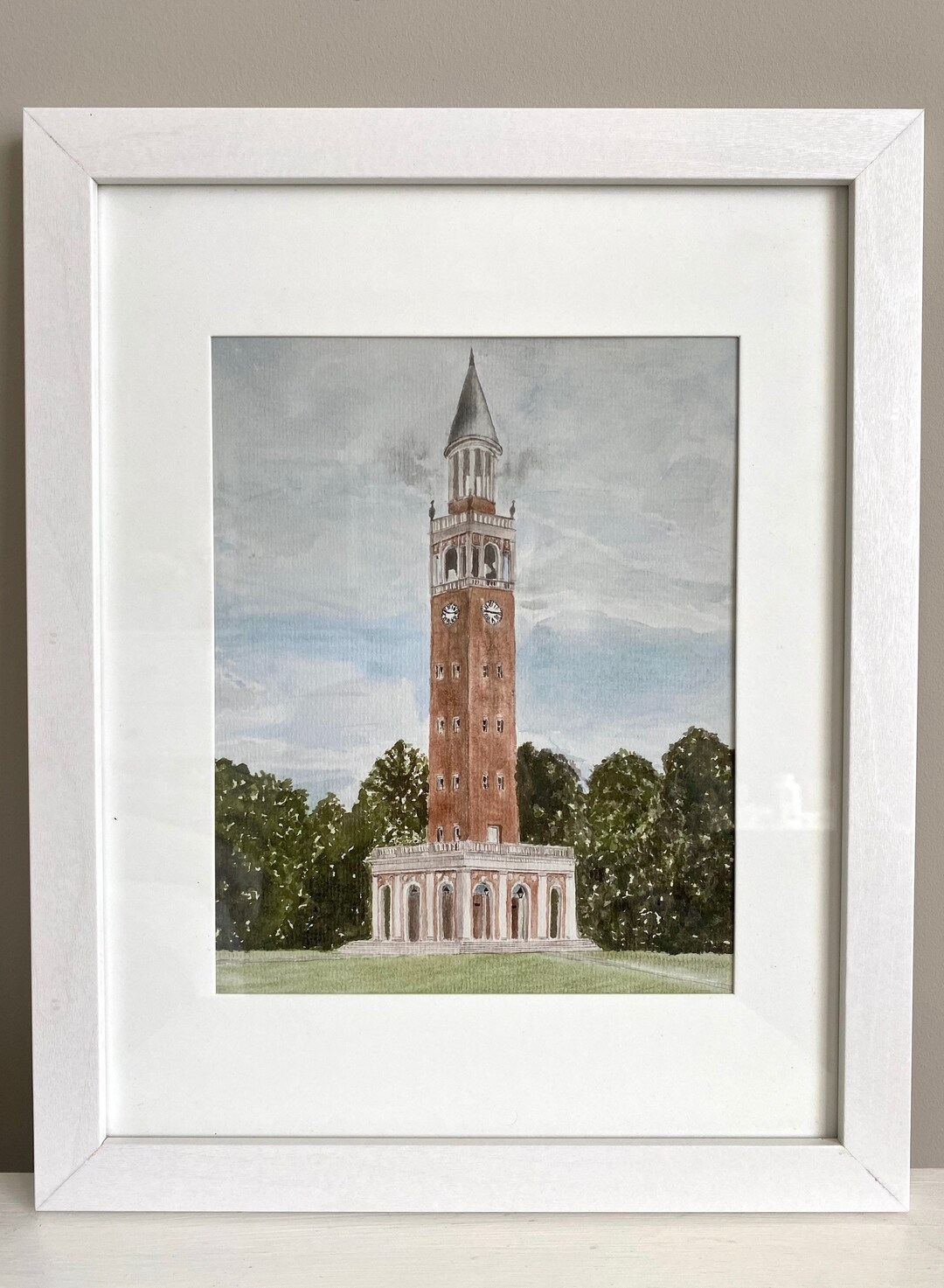 UNC Bell Tower Watercolor Print - Etsy