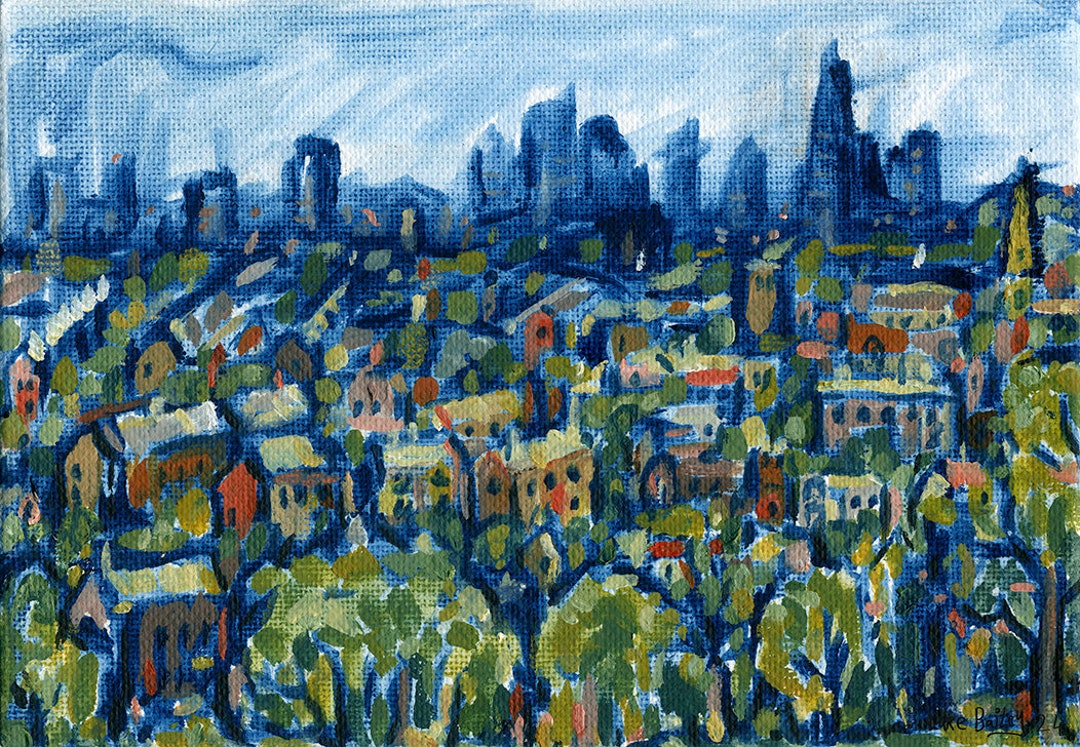 Alexandra Palace View Over London A5 Oil on Board - Etsy