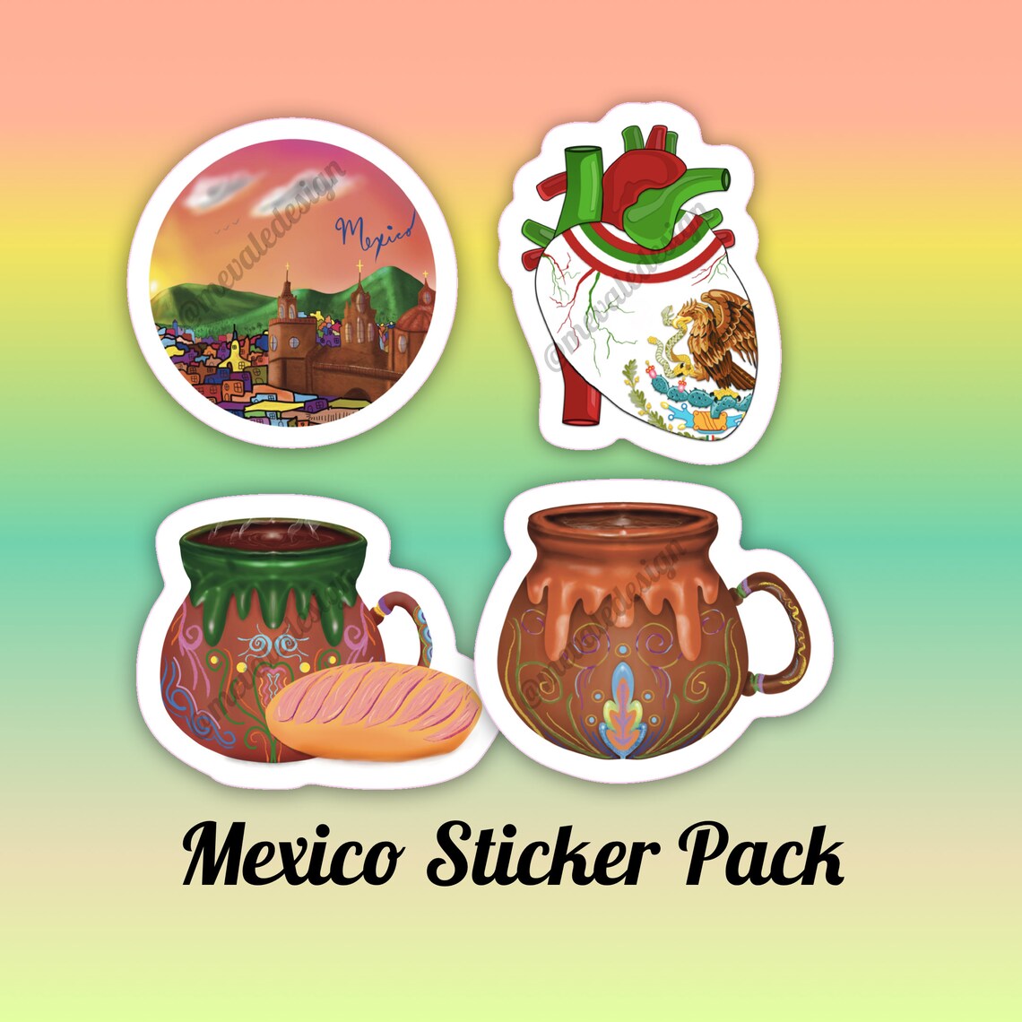 Mexican Culture Sticker Pack | Mexico Decals | Mexico Laptop Stickers ...