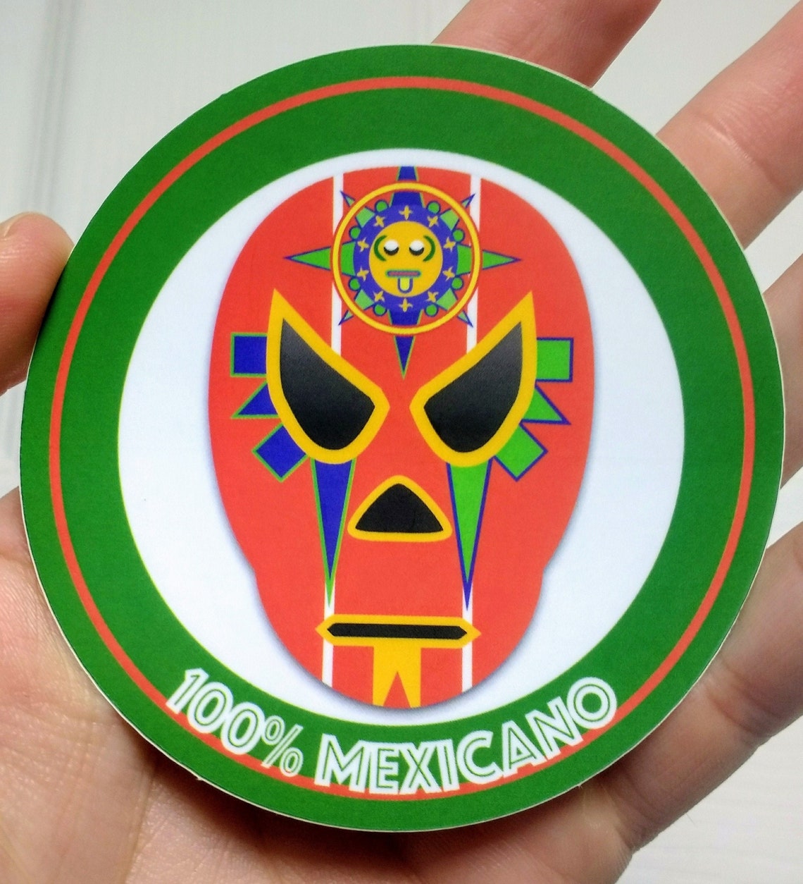 100% Mexicano Luchador Luchador Sticker Mexico Laptop Sticker Mexican ...