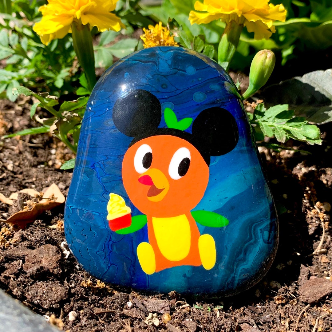 Orange Bird With A Dole Whip Hand Painted Rock - Etsy