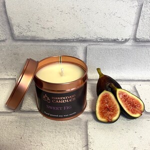Sweet Fig Scented Candle, Soy Wax, Tin Container Candle, Fruit Scented ...